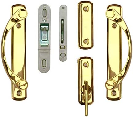 Andersen Newbury 2-panel Gliding Door Hardware Set in Bright Brass ...
