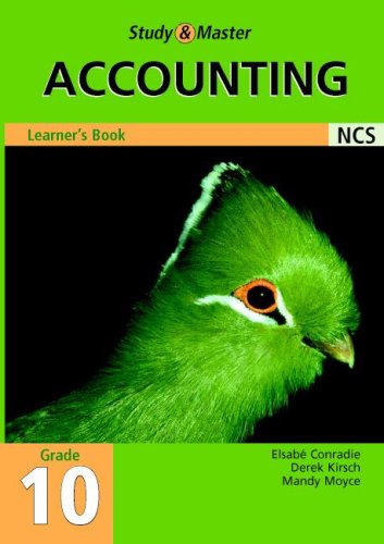 Study and Master Accounting Grade 10 Learner's Book: Conradie, Elsabé ...