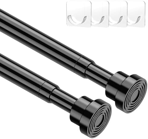 Amazon.com: 2pcs Tension Curtain Rod 33 to 58 No Drilling Spring ...