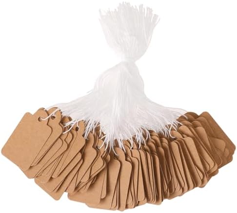 200 pcs Jewelry Price Tags With String - Hang Labels for Display, Small ...