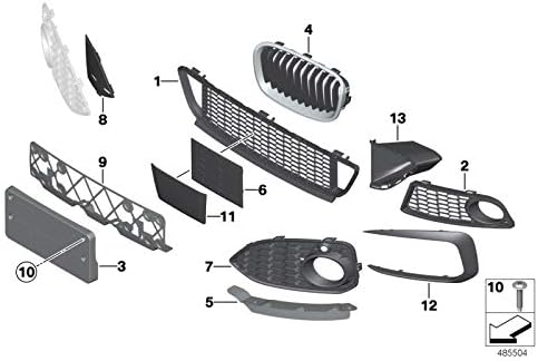 BMW Genuine Trim Panel Front Right Grille 51117464496 : Amazon.co.uk ...