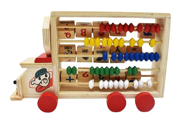 Buy Little Mind Wooden Learning Toy Car/Train - Educational Toy for ...