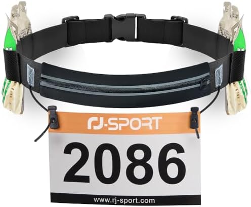 Amazon.com: Slim Running Belt Race Number Belt Runners Pouch Triathlon ...