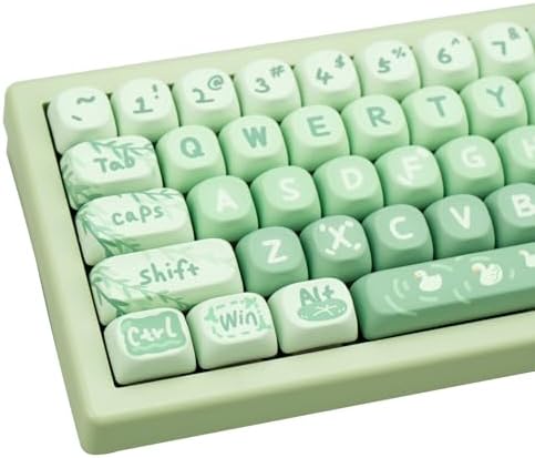 COOMICKEY PBT Keycaps 133 Keys Cute Matcha Green Keycaps Dye ...