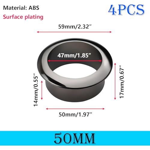 Qirty 4 PCS Desk Grommet Hole Diameter 2 Inch (50 mm) ABS Cable Hole ...
