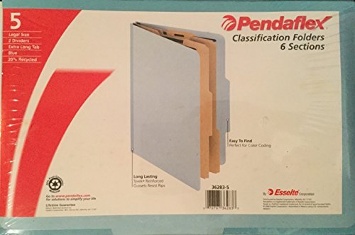 Pendaflex 6 Section Classification Folders, Legal Size, 5 Pack : Amazon ...