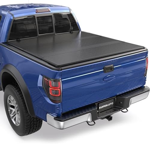 Amazon.com: KUIPERAUTO Fiberglass Hard Tri Truck Bed Tonneau Cover ...