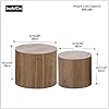 Amazon.com: LyuHome Round Coffee Table Set of 2, Nesting Coffee Table and End Table Set Wood ...