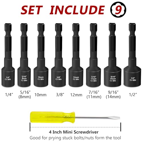 Snapklik.com : 9-Piece Hex Bolt Extractor Set, Easy Out Lug Nut Remover ...
