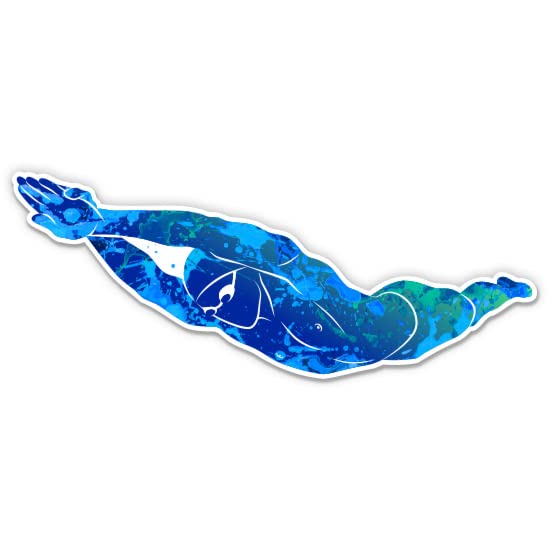 Amazon.com - Swim Swimmer - 3" Vinyl Sticker - for Car Laptop Water ...