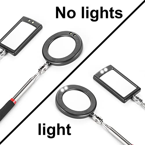 Snapklik.com : KABUDA 4PCS Telescoping Inspection Mirror LED Lighted ...