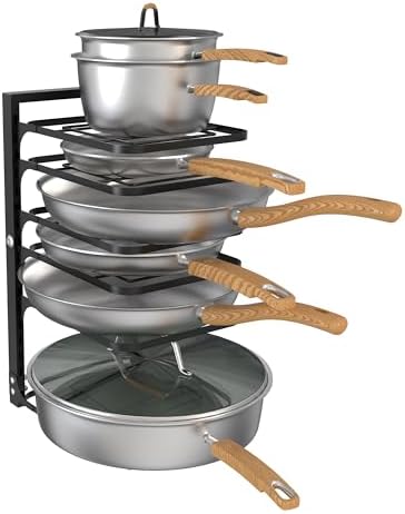 Amazon.com - CAXXA Metal Heavy Duty Pan Rack, Pot Lid Rack, Kitchen ...