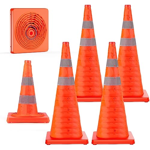 Snapklik.com : RoadHero 28 Inch 6 Pack Collapsible Traffic Safety Cones ...