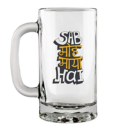 Buy SHREYSAM : SAB MOHA MAHA HAI Print On Frosted Beer Glass Mug- 16Oz ...