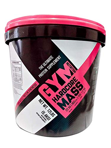 Gym Nutrition Hardcore Mass Powder (12 Lbs / 5.4 kg, strawberry Flavour ...