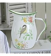 Amazon.com: Enamel Pitcher with Wide Handle Vintage Metal Farmhouse ...