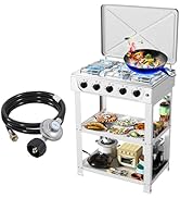 Amazon.com: Propane Gas Stove 2 Burner Gas Stove with Removable Leg ...
