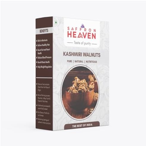 SAFFRON HEAVEN Premium Kashmiri Walnut Kernals 250g | Walnuts without ...