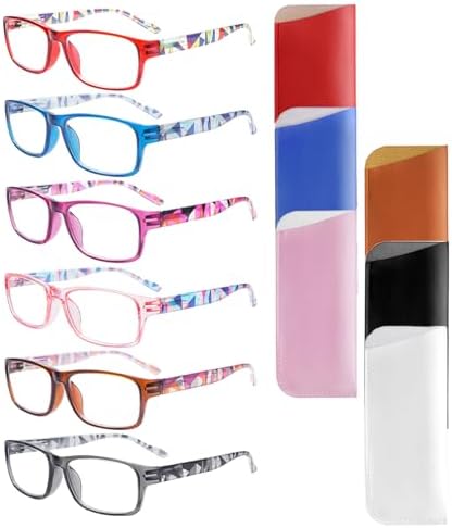 Amazon.com: BONCAMOR 6 Pack Stylish Reading Glasses for Women Men Blue ...