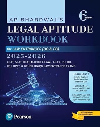 Legal Aptitude Workbook (2025-26) | For Law Entrances (UG & PG) | CLAT ...