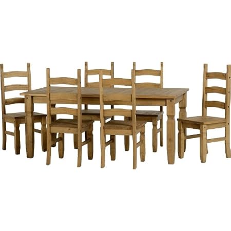 Corona Furniture Corona 6'0" Dining Table & 6 Chairs : Amazon.co.uk ...