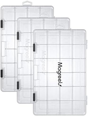 Gonex Fishing Tackle Box 3 Packs, 18 Grids Transparent Plastic Box 3600 ...