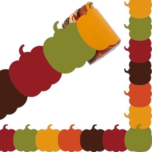 Amazon.com: Whaline 32.8ft Fall Bulletin Board Borders Colorful Pumpkin ...