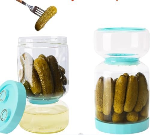 Amazon.com: Luvan Pickle Jar with Strainer Flip, 34oz Pickle Container ...