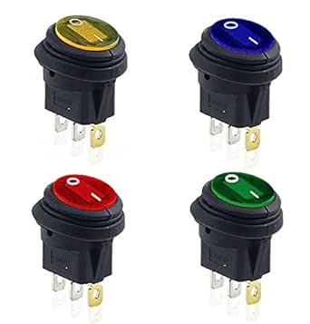 BEFIA 1PCS KCD1 Round Square Waterproof Light Switch On-Off 3Pin Power ...