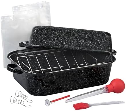 Amazon.com: Granite Ware 25 lb Rectangular Roaster Set (10pcs ...