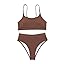 Lilosy High Waisted Tummy Control Bikini Ribbed Sporty Brazilian ...