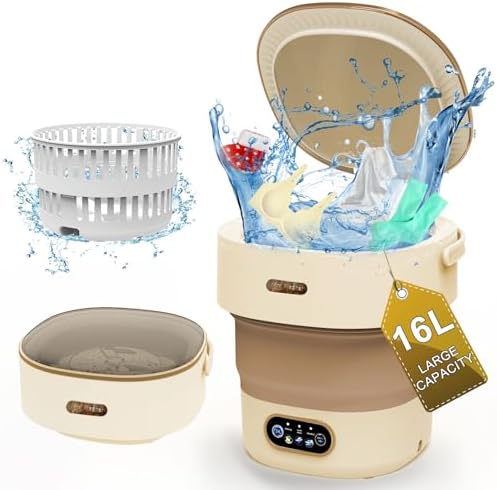 Amazon.com: 16L Portable Washing Machine, Mini Foldable Washer with ...