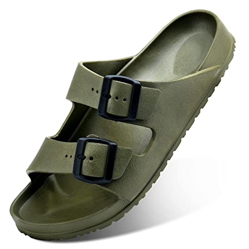 Temi Mens Slides Adjustable Slip on Sandals,Summer Beach Pool - Want It All