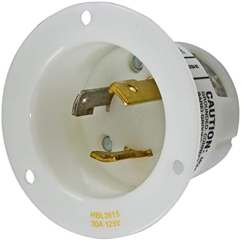 Amazon.com: HUBBELL HBL2315 AC Flanged Inlet NEMA L5-20 Male White ...