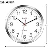 Amazon.com: Sharp Wall Clock – Silver/Chrome, Silent Non Ticking 12 Inch Quality Quartz Battery ...