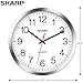 Amazon.com: SHARP Wall Clock – Silver/Chrome, Silent Non Ticking 12 ...