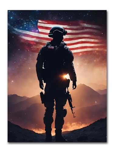 Amazon.com: American Valor: Original Art Print - Cosmic Soldier and US ...