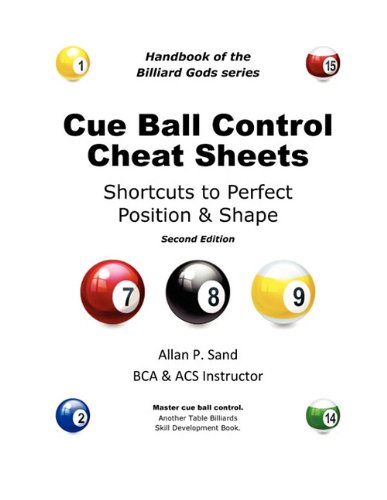Cue Ball Control Cheat Sheets for Pool & Pocket Billiards: Sand, Allan ...