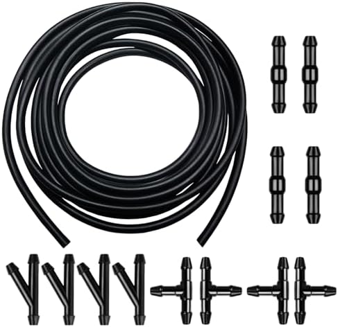 13 Pcs Car Windshield Washer Hose 5M Washer Fluid Hose with 12 Pcs Hose ...