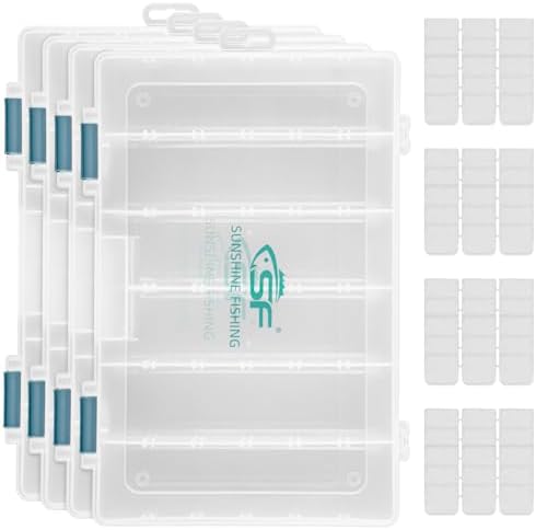 Amazon.com: Novel Outdoors - 4 Tackle Boxes Set - 10.62in x 7in - Clear ...