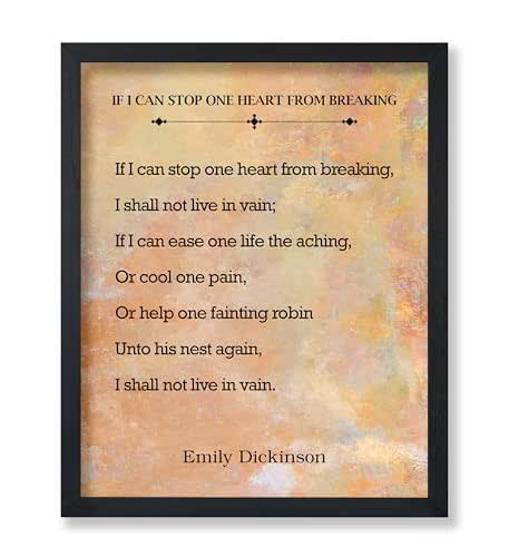 Amazon.com: Monem Art Emily Dickinson Poster - If I Can Stop One Heart ...