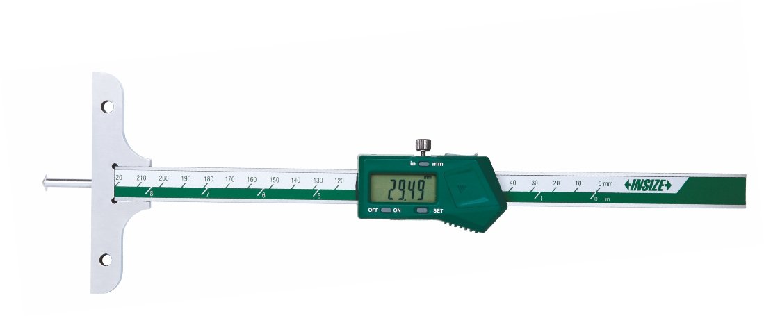 INSIZE 1148-100 Electronic Depth Gage with Round Depth Bar, 0-100mm/0-4 ...