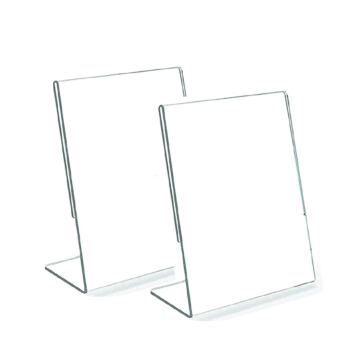 SIGNOOGLE® 2 PCs Acrylic L Shape Stand For Display Table A4 Size Clear ...