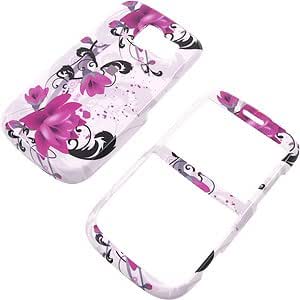 Amazon.com: Purple Flowers White Protector Case Pantech Link P7040 ...