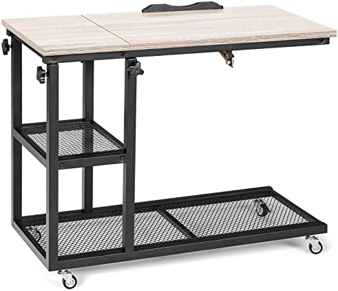 Amazon.com: LUARANE C Shaped End Table, Height Adjustable Side Table ...