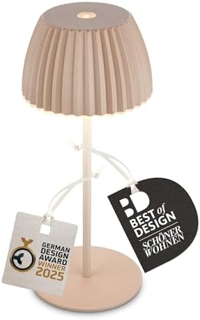 BRILONER - Riffle Mini LED Tischlampe kabellos IP44 mit Lichtkante ...