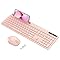 Amazon.com: Wireless Keyboard and Mouse Combo Rose Pink, Vivefox USB A ...
