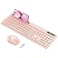 Amazon.com: Wireless Keyboard and Mouse Combo Rose Pink, Vivefox USB A ...