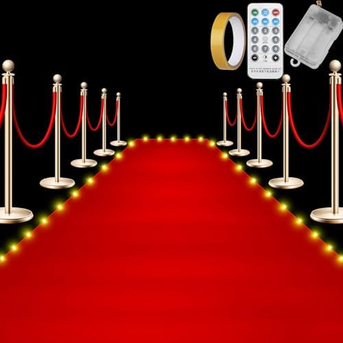 Amazon.com: Tinideya Red Carpet Runner with Light for Events Red Fabric ...