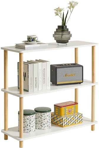 Komost Small Bookcase, White Bookshelf, Bedside End Table, Small Table ...